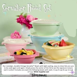 Tupperware | Kitchen | Tupperware 5pc Servalier Bowls | Poshmark